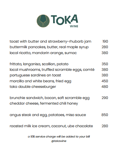 Menu – Toka