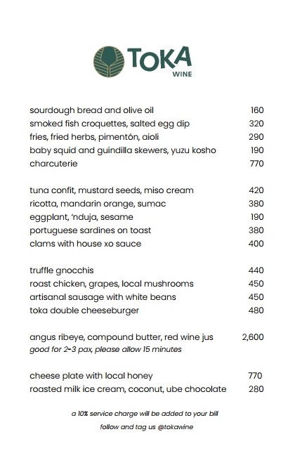Menu – Toka